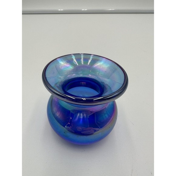 Gibson | Art | Gibson Art Glass Vase Spittoon Green Iridescent Carnival ...
